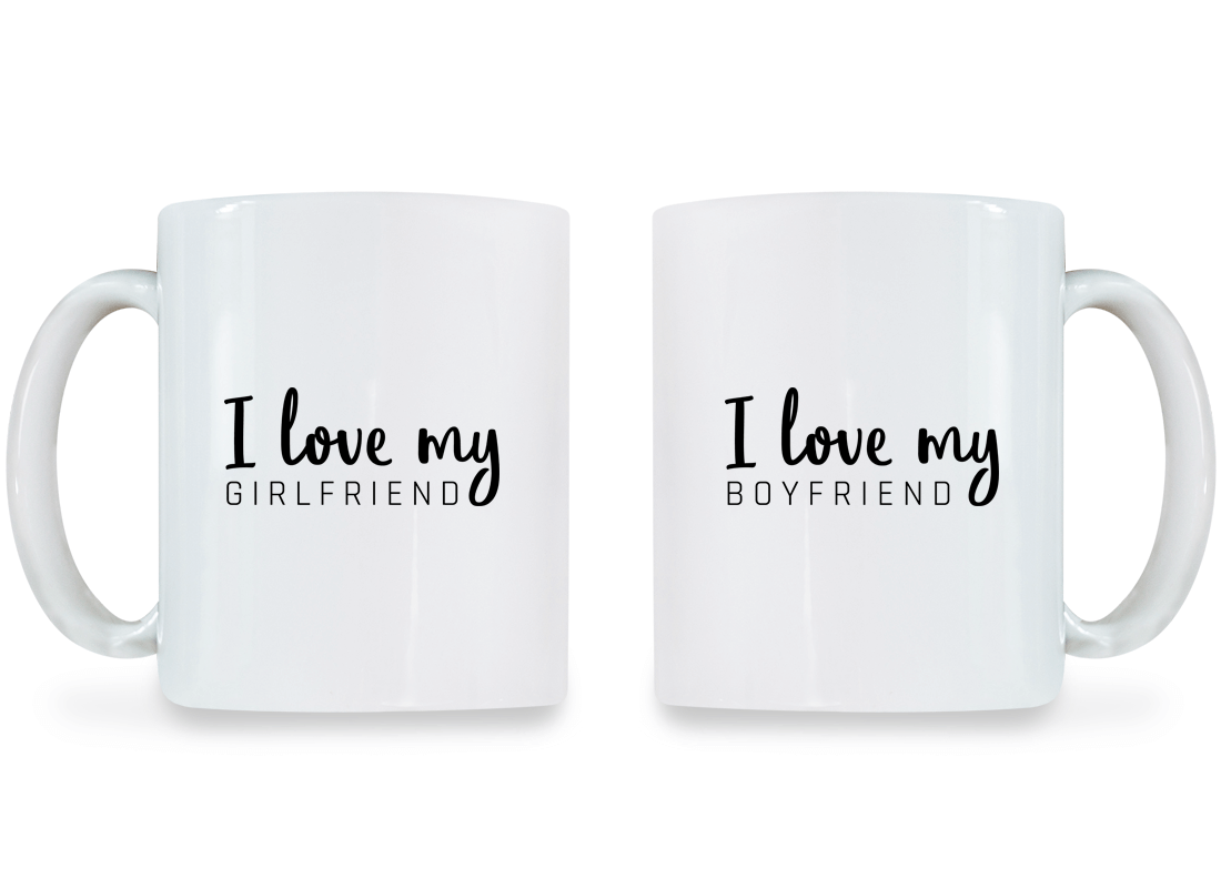 I Love My Girlfriend & Boyfriend - Couple Coffee Mugs – Couples Apparel