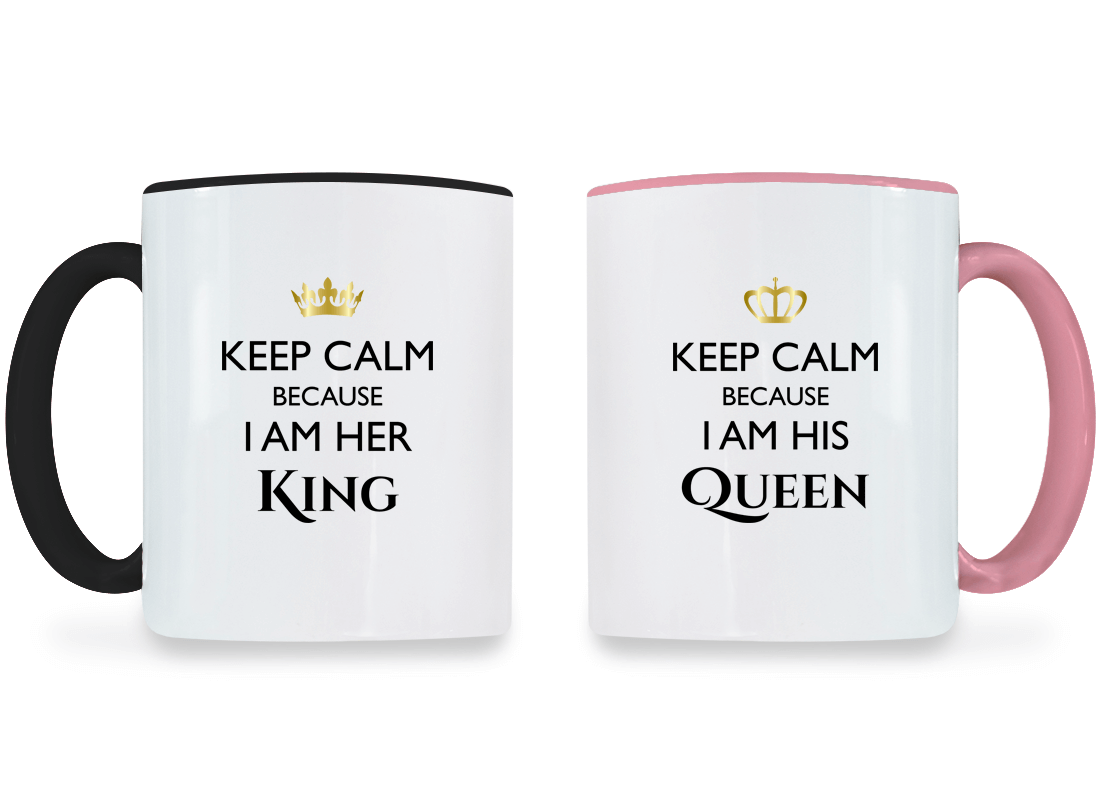 Keep Calm I Am Her King & His Queen - Couple Coffee Mugs – Couples Apparel