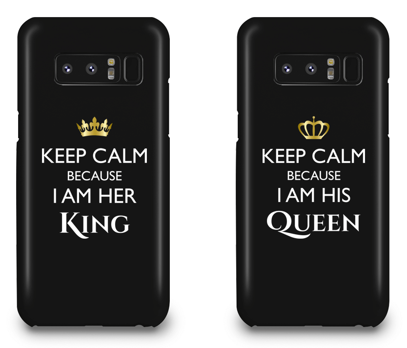Keep Calm I Am Her King & His Queen - Couple Matching Phone Cases ...