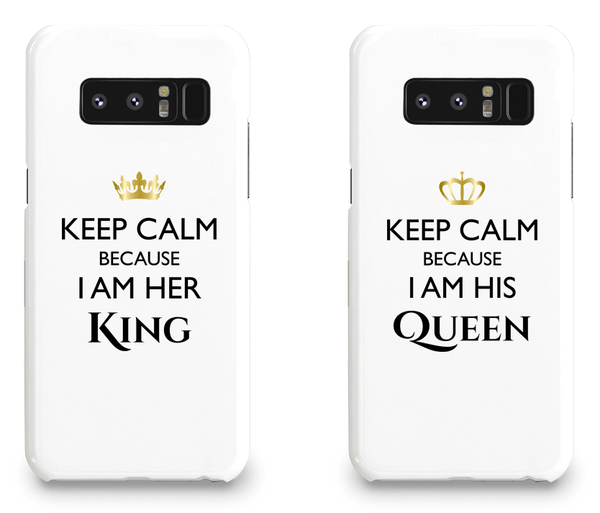 Keep Calm I Am Her King & His Queen - Couple Matching Phone Cases ...