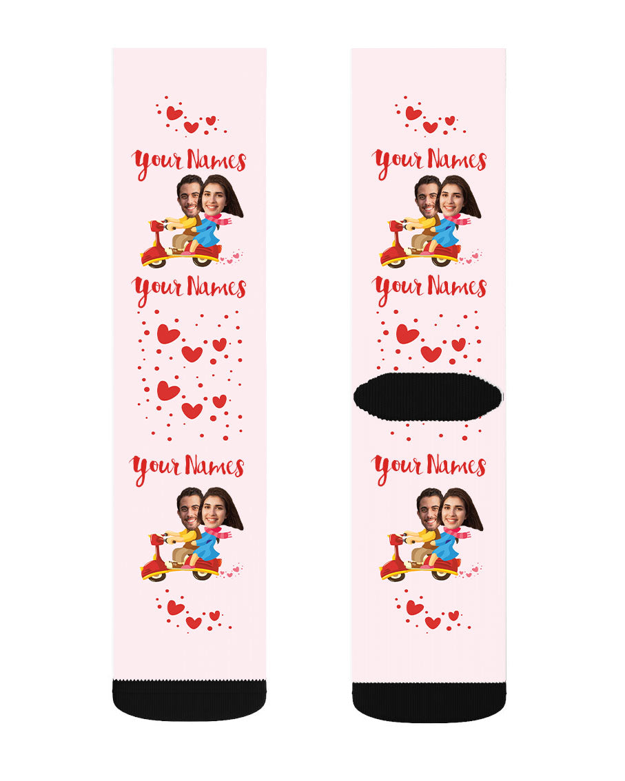 Biker Lovers - Custom Couple Face Socks – Couples Apparel